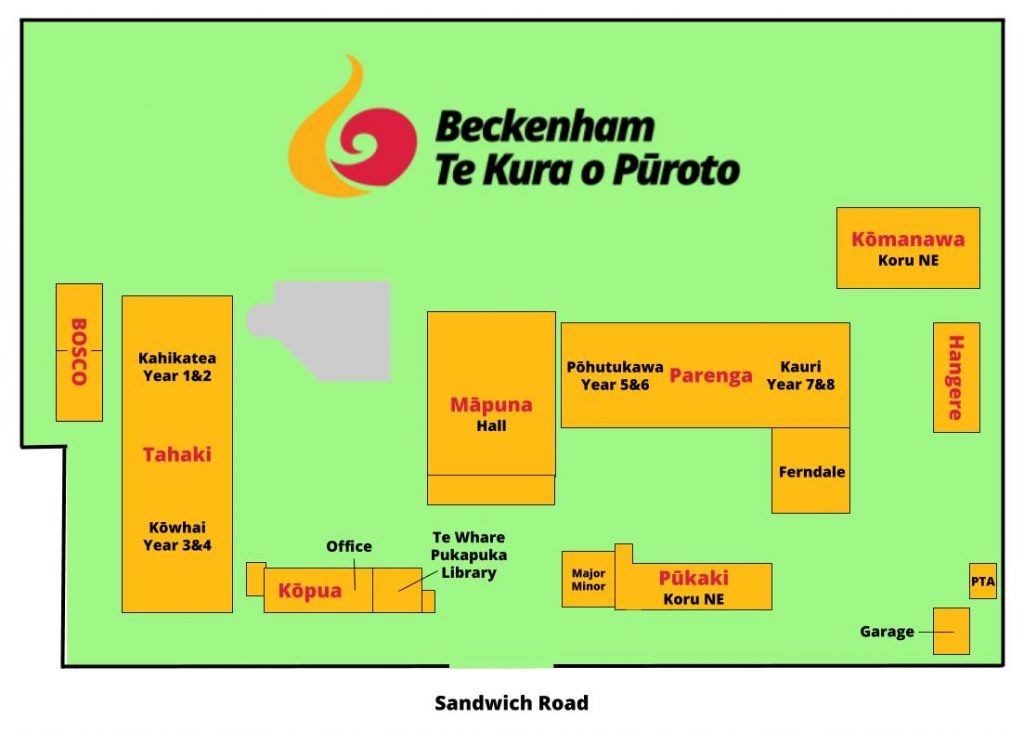 School Map – Beckenham Te Kura o Pūroto